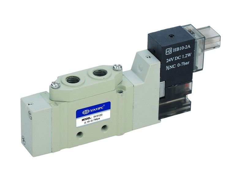 White Mini Single Coil Solenoid Valve , SMC Type Three / Two Way Air Valve